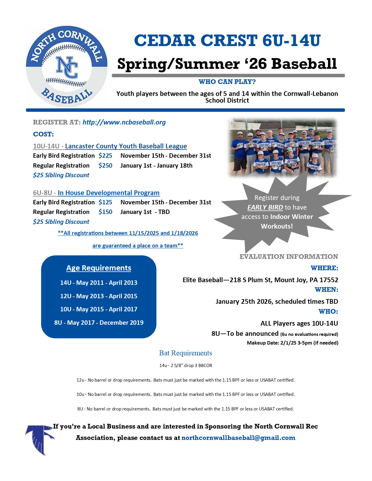 Spring Sports - Cedar Crest Youth Organizations